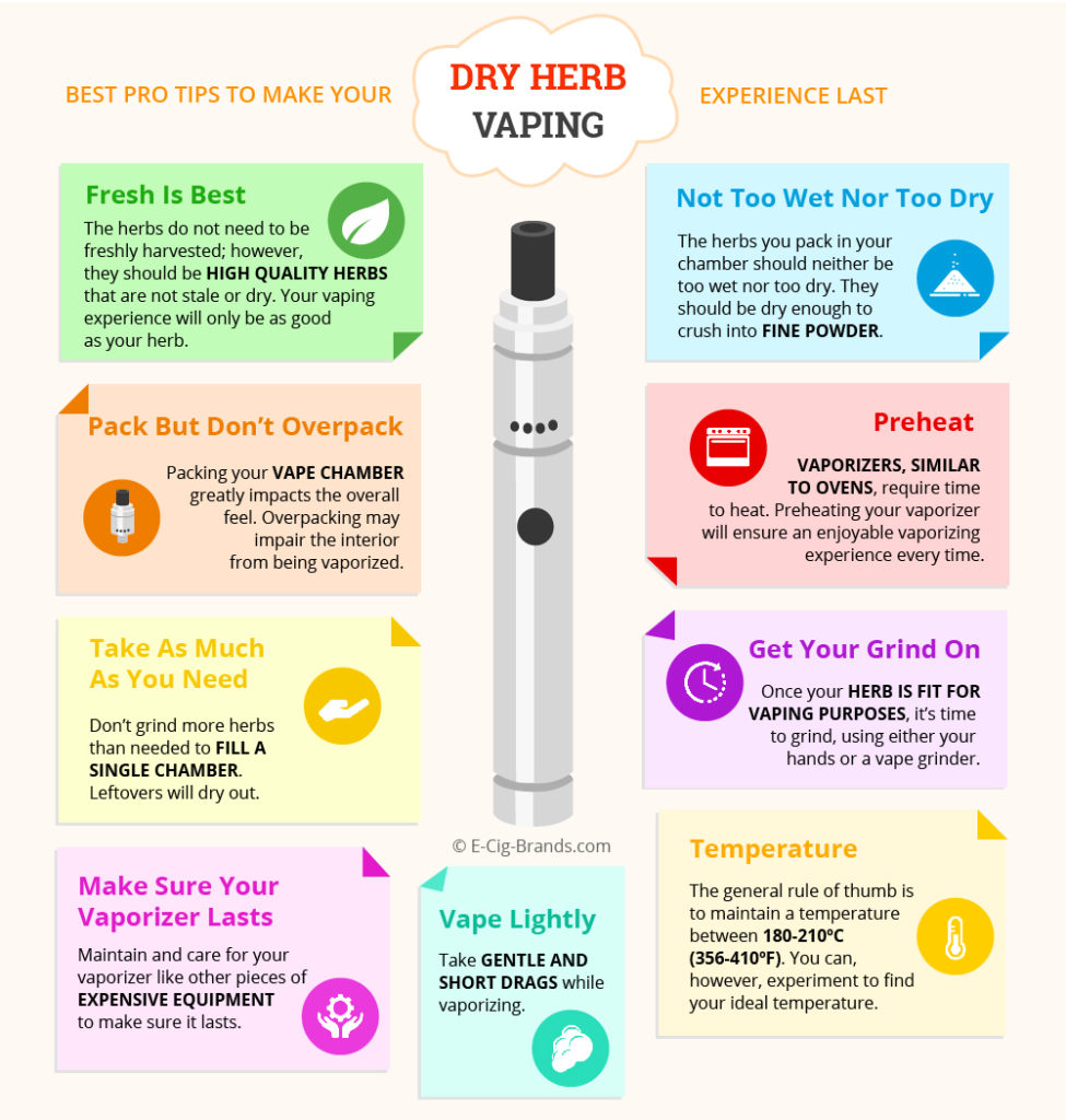 The Best Dry Herb Vaping Tips Infographic | E Cig Brands